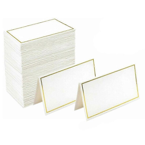 120 Small Tent Cards with Gold Foil Borders, Suitable for Weddings ...