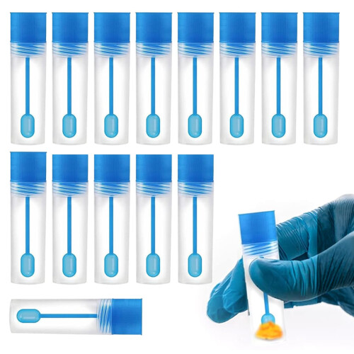 Chair Sample Tubes Pack of 10, 15 ml Faecal Sample Tubes with Spoon for ...