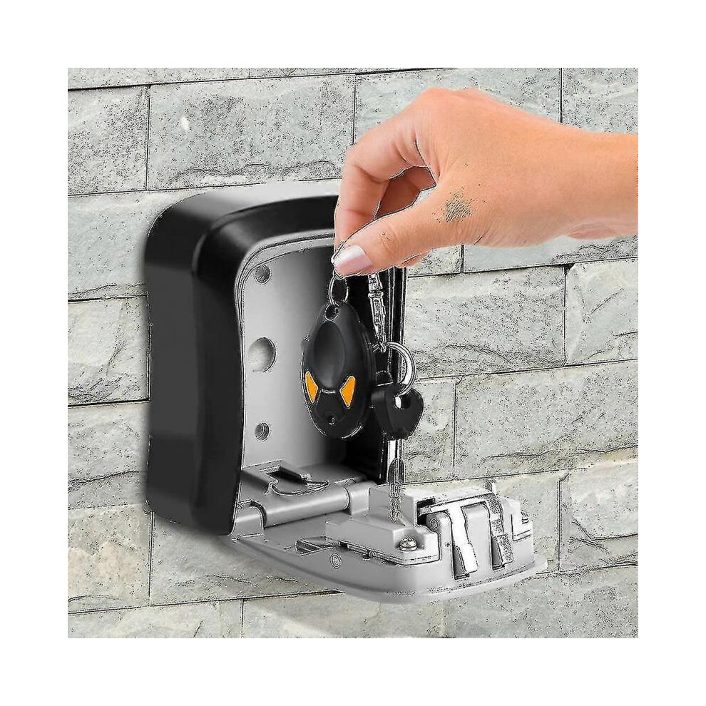 Key Lock Box 4 Digit Combination Wall Mount Key Safe Security Storage ...