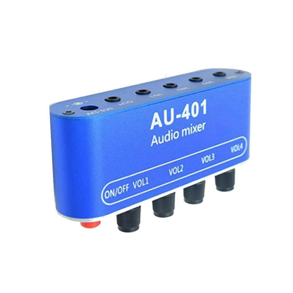DC 5V-12V AU-401 Stereo Audio Mixer 4 Input 1 Output Individually ...