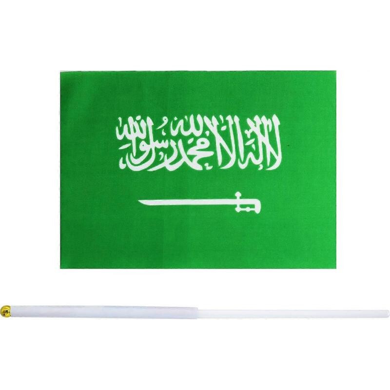 50 Pack Hand Held Small Mini Flag Saudi Arabia Flag Stick Flag Round ...