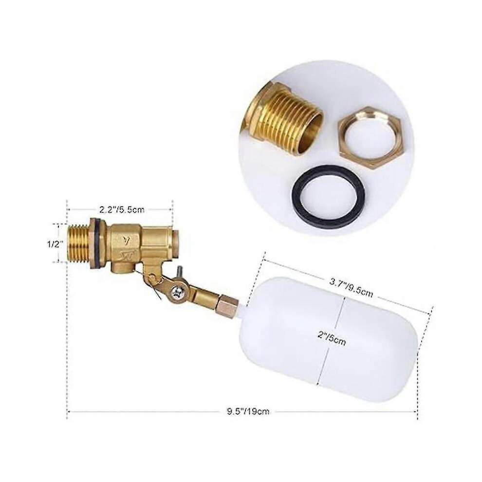 1/2 Inch Float Valve, Water Float Valve for Pond Float Valve Shutoff ...