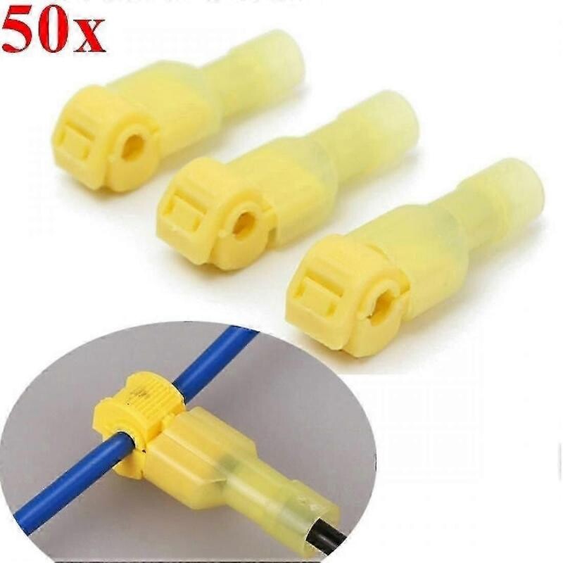 Tc01 50pcs Yellow Quick Splice Wire Terminal Female Spade Connector Set ...