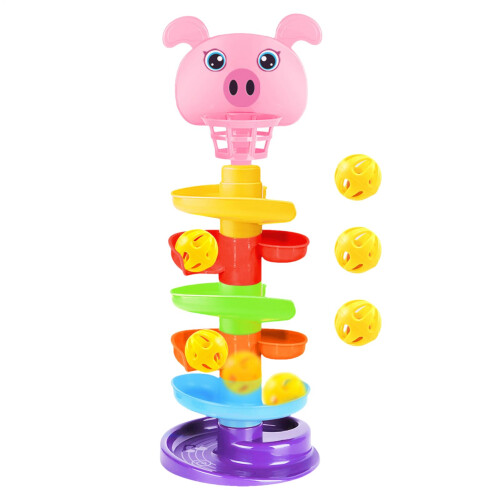 Ball Ramp Toy, 6-Level Spinning Ball Tower, Stackable Colorful Balls ...