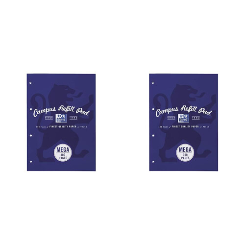 Oxford Campus, MEGA 300 Pages A4 Lined Paper Refill Pad with Margin on ...