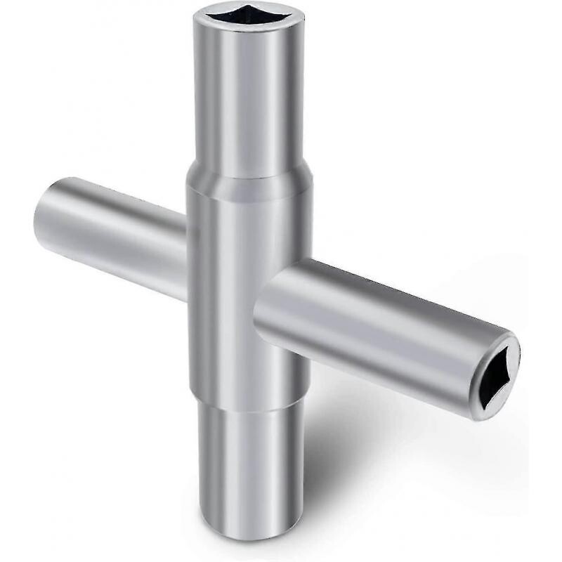 4-way Key Steel Wrench Silver Water Utility Key for Hose Bib Spigot ...