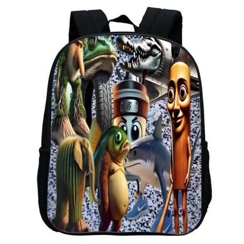 (18, 12-inch backpack) Printed wooden stick figure kindergarten ...
