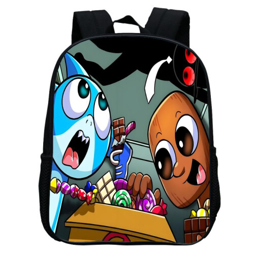 (11, 12-inch backpack) Printed wooden stick figure kindergarten ...