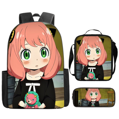 (5, Three-piece set) Spy x Family Kids Backpack Cute Cartoon School Bag ...