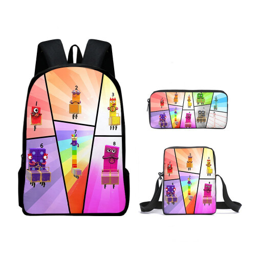 (3, Three-piece set backpack) Number Blocks Backpack, Numberblocks ...