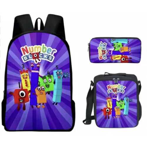 (17, Pencil case) Number Blocks Backpack, Numberblocks Student Backpack ...