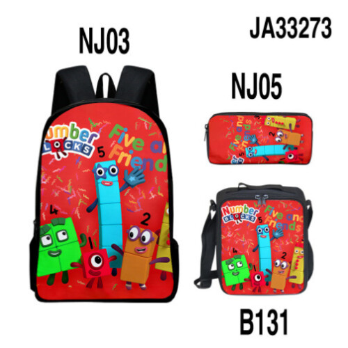 (16, Pencil case) Number Blocks Backpack, Numberblocks Student Backpack ...
