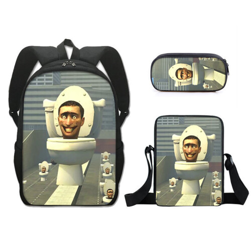 (23, Shoulder bag) Skibidi Toilet Man Backpack Set for Students ...