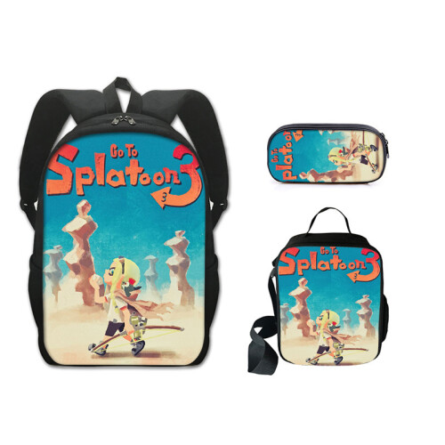 (1, Three-piece set (backpack + crossbody bag + pencil case)) Splatoon ...