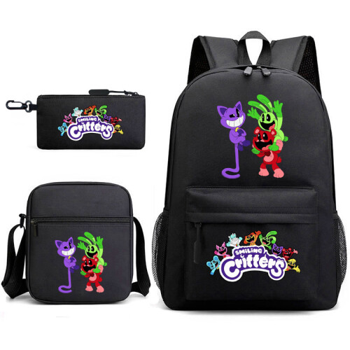 (- Style-16, 3-Piece Set) Back-to-School Smiling Critters Kids ...