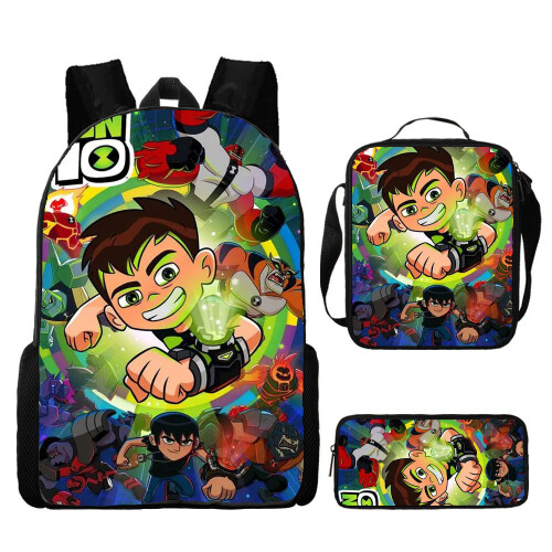 (7 Style, Pencil Case) Ben 10 Backpack Set – Stylish Cartoon Anime ...