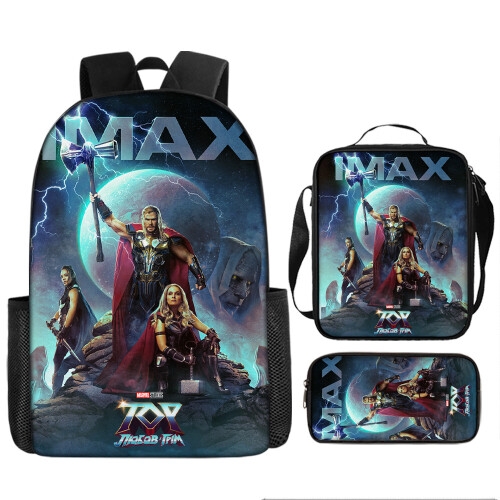 (- Style-08, Crossbody Pouch) Marvel Thor Kids School Backpack Set ...