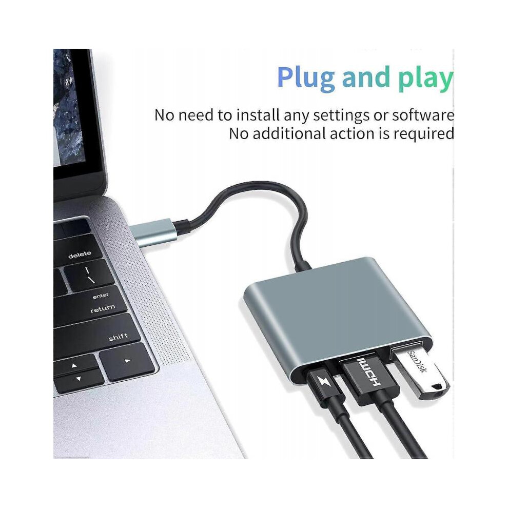 2025 Latest Model USB C to HDMI Adapter, 3-in-1 HDMI to USBC Digital AV ...