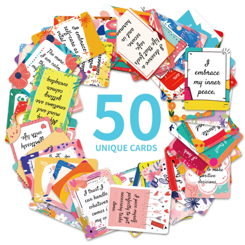 Set of 50 Inspirational Quote Cards with Uplifting Affirmations for ...