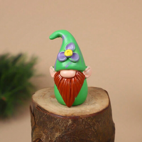 (Light green) Mini tri-color dwarf figurine crafts mini resin dwarf ...