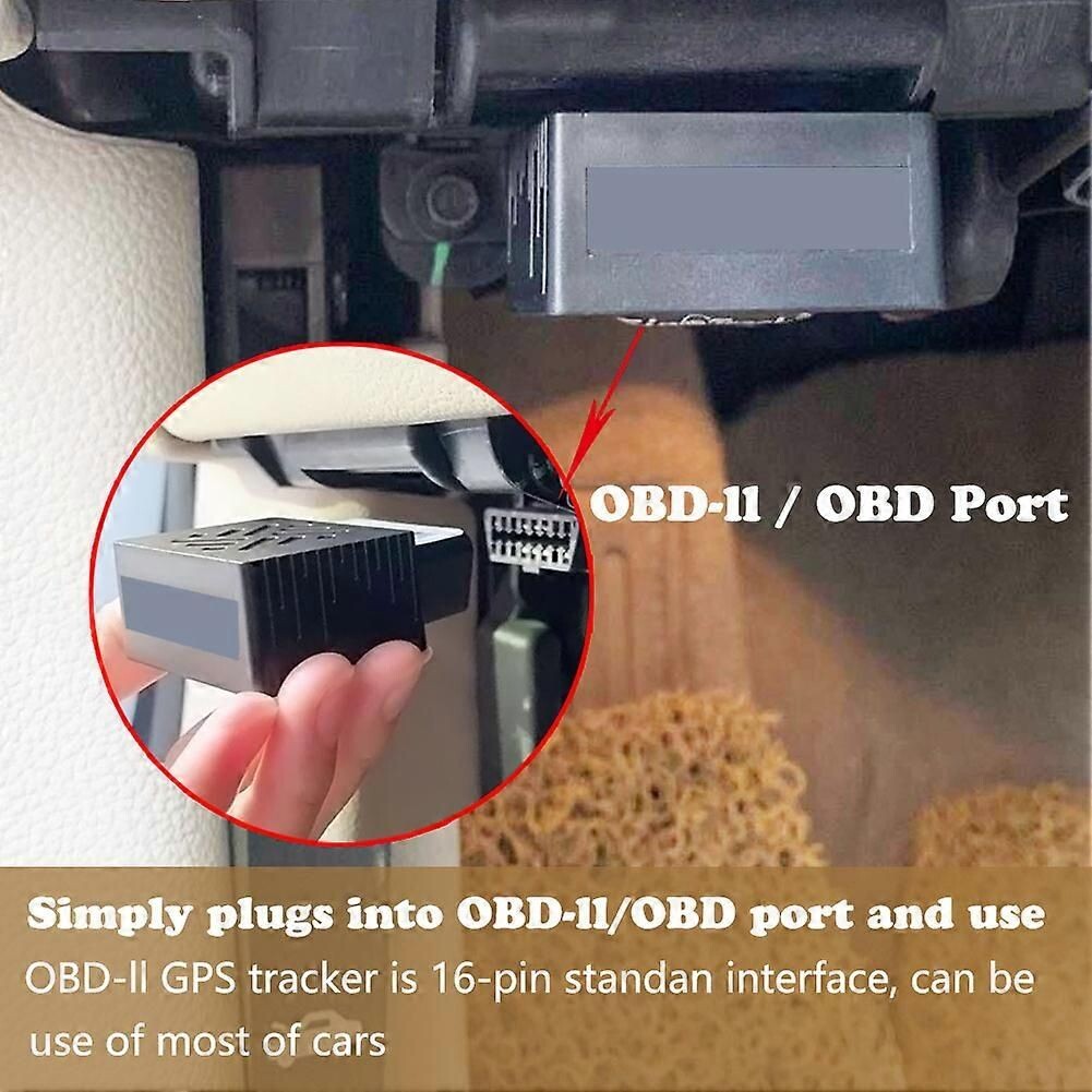 (Batteri och box) 16 PIN OBD Mini GPS Tracker Interface Plug Play Bil ...