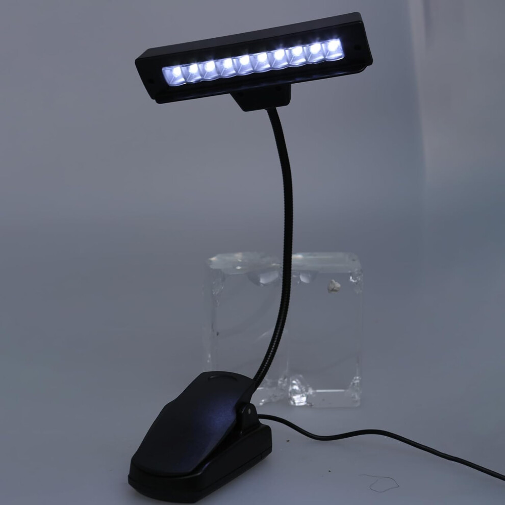 Portable 10 LED Clip-On Light with USB Rechargeable Battery for Reading ...