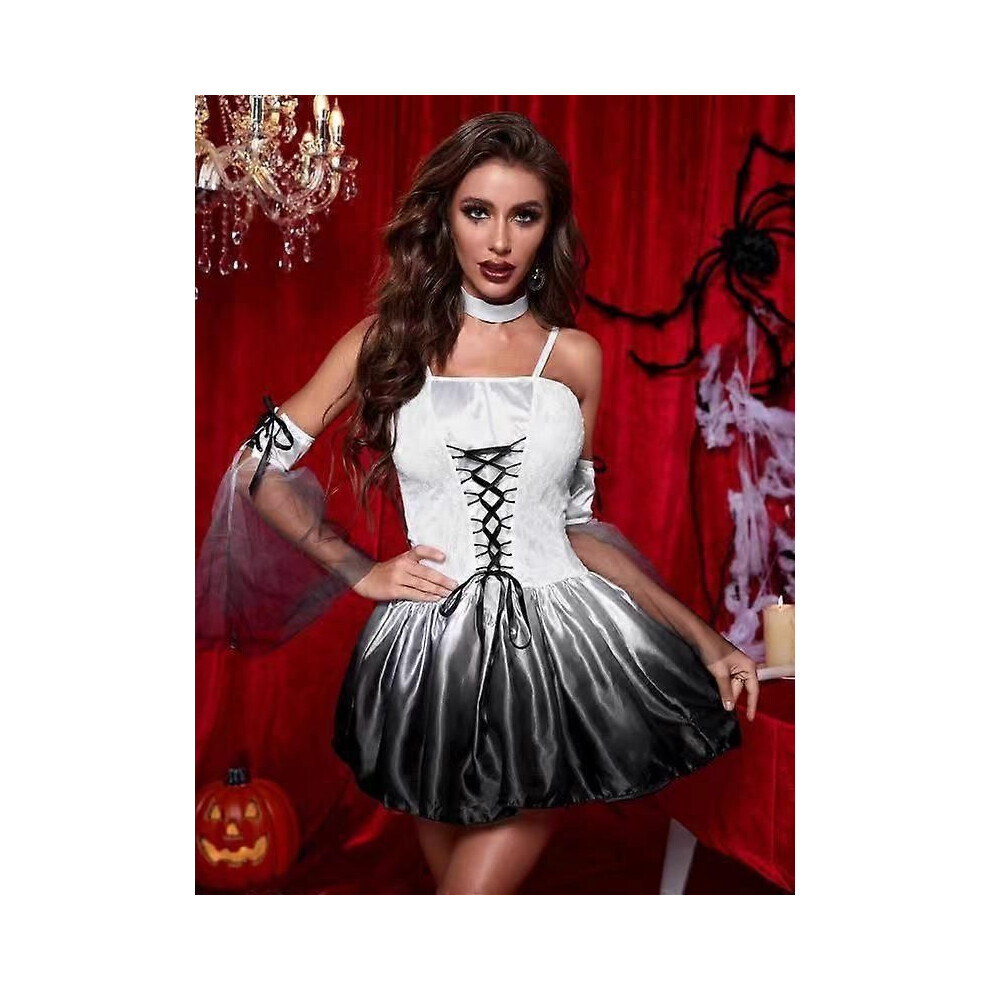 (XXL-A) Disfraz de Novia Fantasma Ángel Oscuro para Halloween, cosplay ...