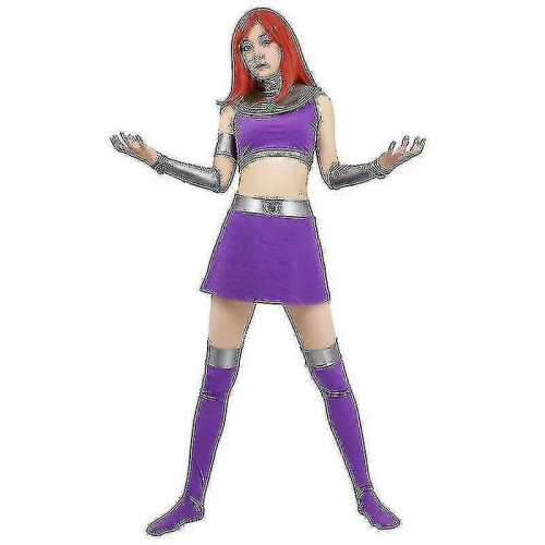 (XXL)Dazcos Teen Titans Superhero Starfire Koriand'r Cosplay Costume ...