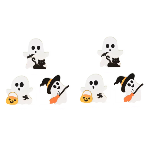 Letrero decorativo de madera para Halloween con diseño de fantasma ...