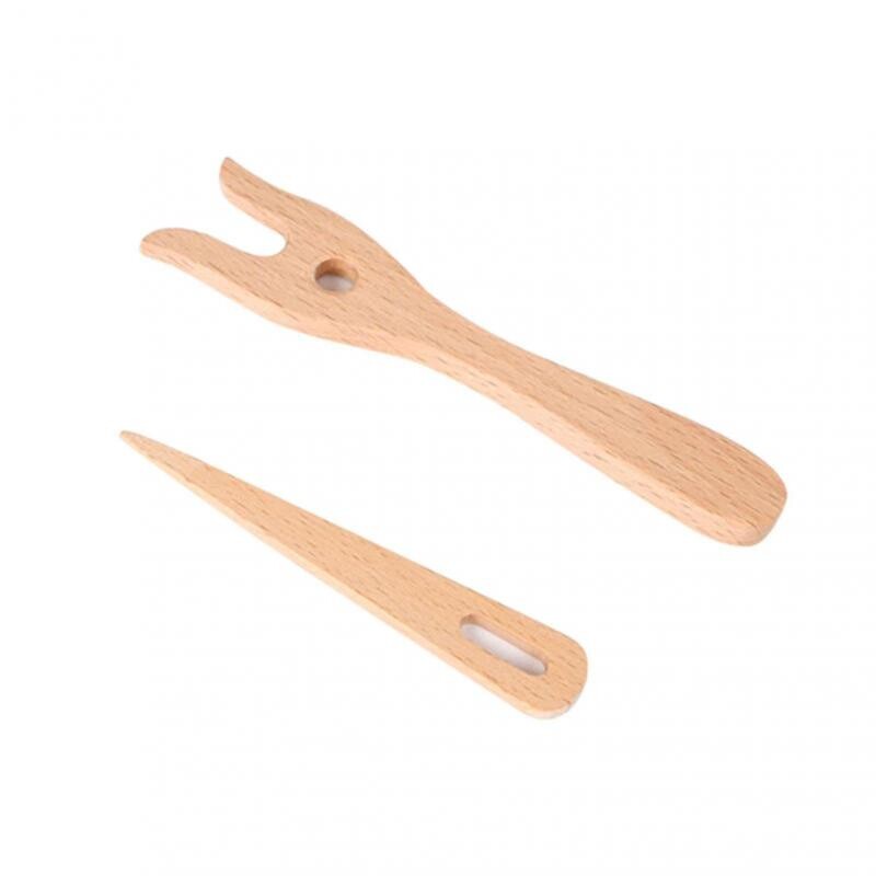 Knitting Fork And Big Eye Needle Kit Wooden Hand Weaving Ancient ...