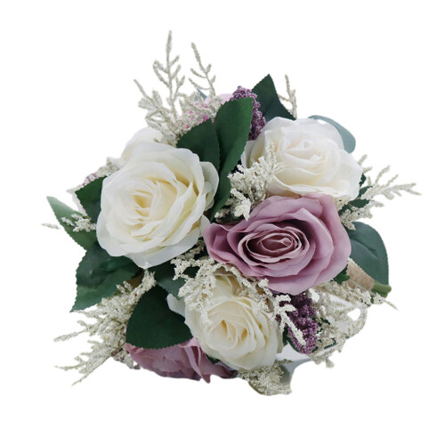 (Purple) Realistic Appearance Artificial Flower Bridal Bouquet Good ...