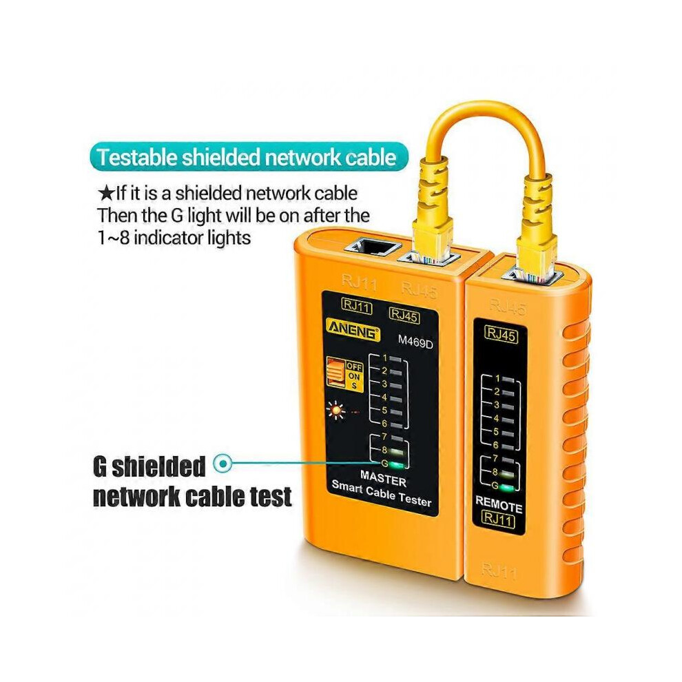 (Orange) ANENG M469D RJ45 Cable lan tester Network Cable Tester RJ45 ...