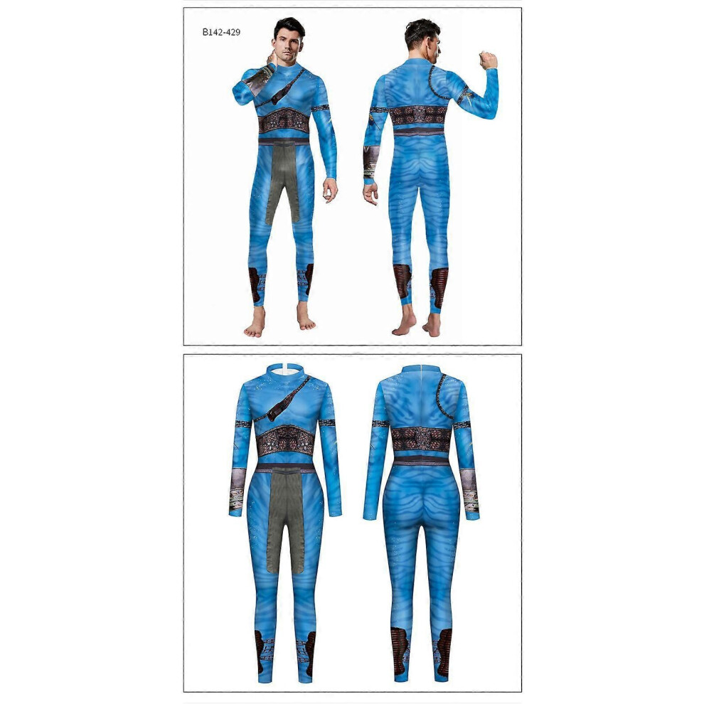 (XL-B) Body azul para hombre inspirado en Avatar, con músculos en 3D ...
