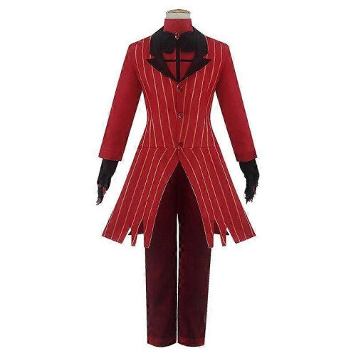 Traje de frac a rayas rojas (M) con pajarita y guantes, disfraz de ...