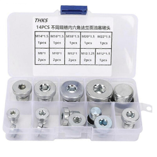14 Pcs Drain Plug Hex Socket Oil Flange Pan Drain Nut for Multiple ...