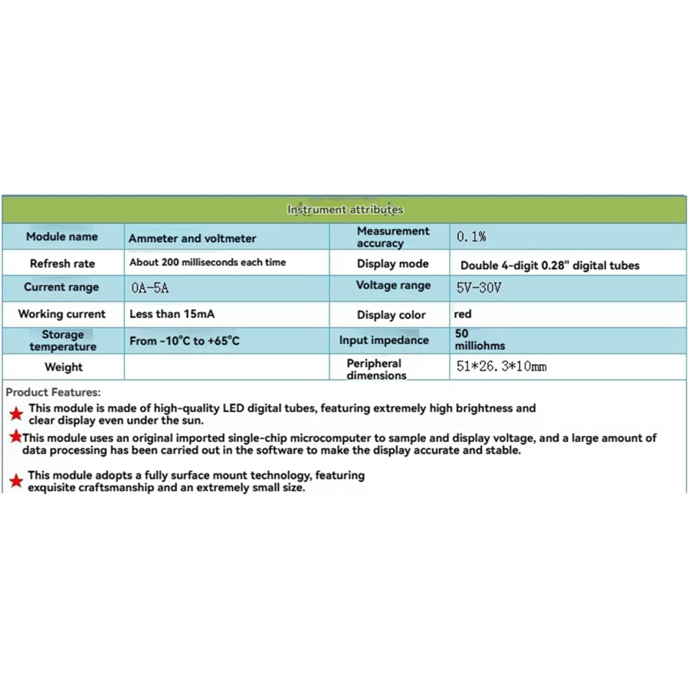 Module de charge abaisseur CC réglable 5 A, pilote de LED, voltmètre on ...