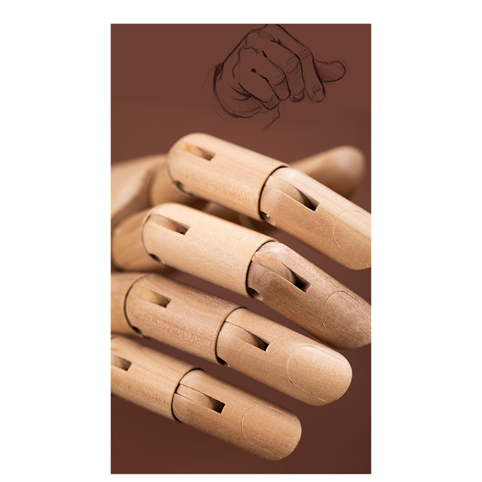 Modèle de main en bois Figurines de main Dessin articulé rotatif 12 ...