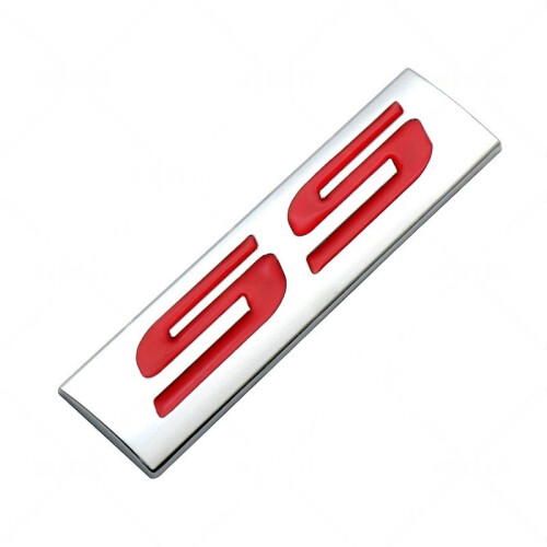 ( SS Silver-Red) Metal Car Emblem HYBRID TURBO PETROL SS GT - 3D ...