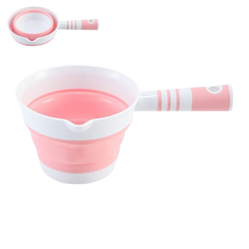Water Ladle for Bath - Pink Folding Bath Pitcher with Hangable Scoop ...