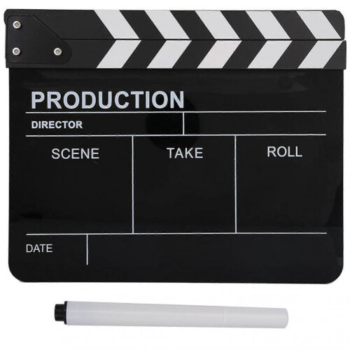 Acrylic Director Scene Clapperboard TV Movie Film Action Board with Pen ...