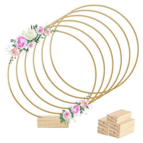 6 Pieces 8 Inch Metal Floral Ring Centerpiece Stri on OnBuy