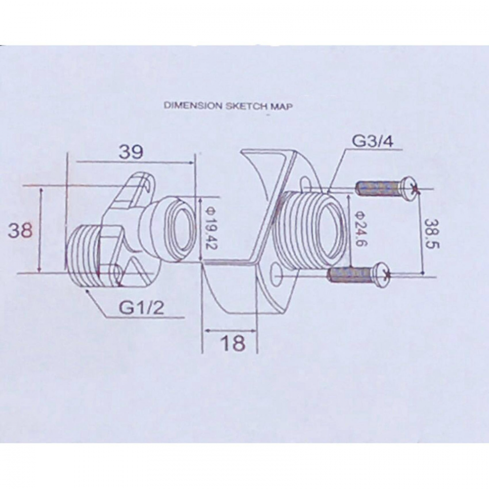 2x Réglage de l'angle du tuyau d'admission Pommeau de douche en cuivre ...
