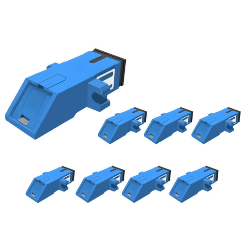 8-Pack SC to SC Simplex Fiber Optic Coupler with Flange, UPC Single ...