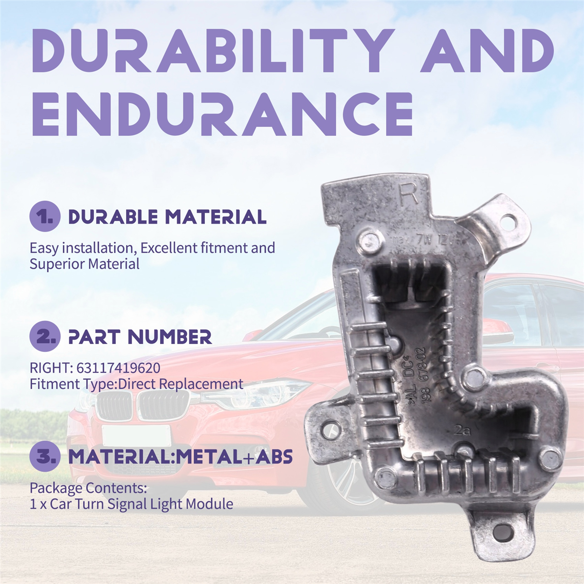 Módulo de luz de seta para carro 63117419620 para F30 F31 F35 Direito ...