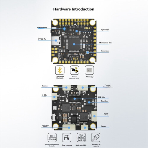 Contrôleur de vol F405 V3.2 FC ICM42688P Bluetooth sans fil réglable on OnBuy
