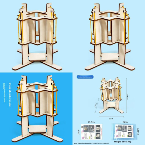Experiment Kids Science Kit Diy Elastic Shock Absorber Model Learning ...