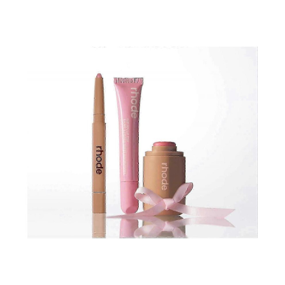 RHODE The Pink Edit Blush and Lip Trio Set, Creating a Fresh and Rosy ...