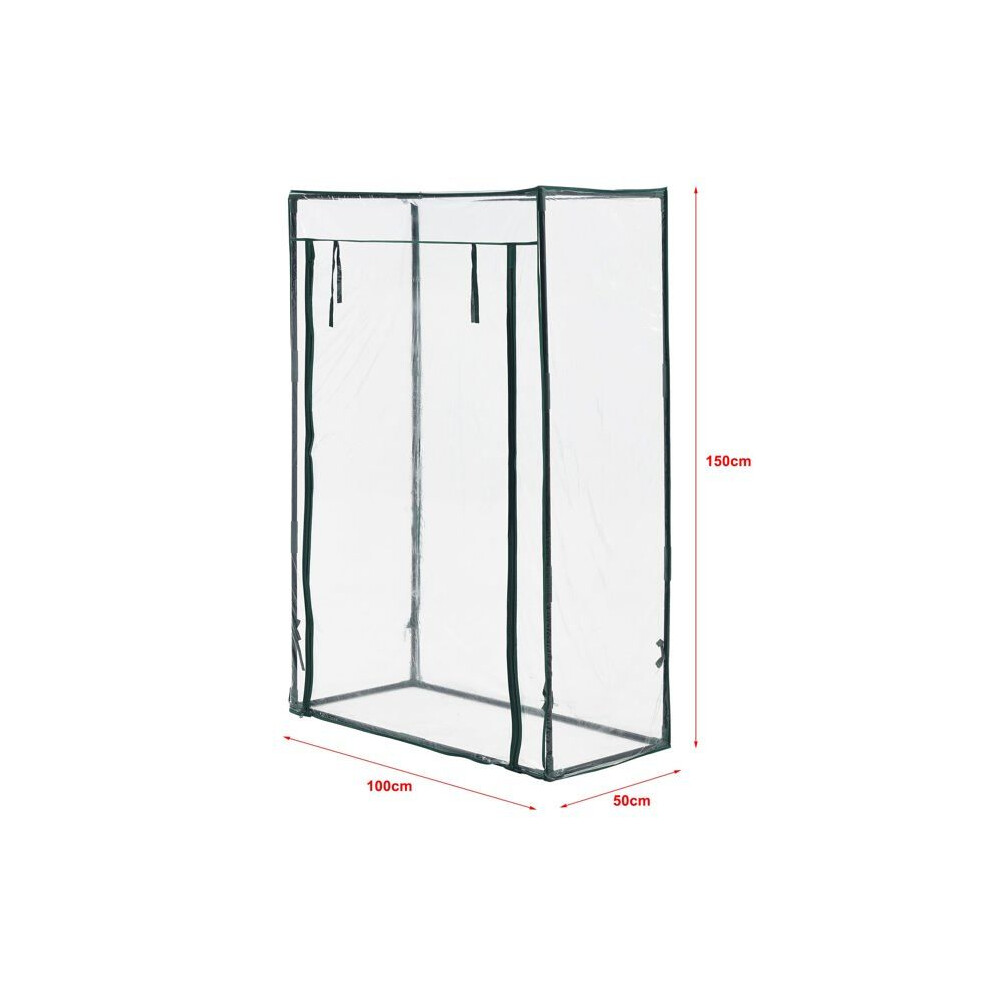 Serre de tomates terzigno en acier et PVC à porte zippée 100 x 50 x on ...