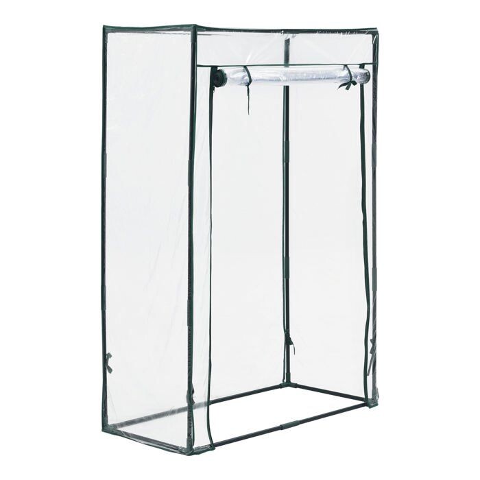 Serre de tomates terzigno en acier et PVC à porte zippée 100 x 50 x on ...