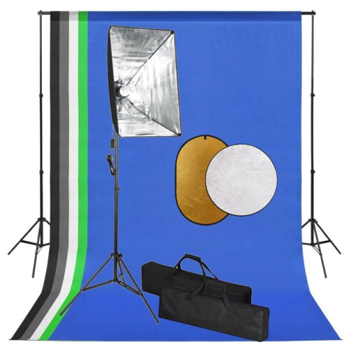 Professionele studiofotografie set met lampen, 5 achtergronden en ...